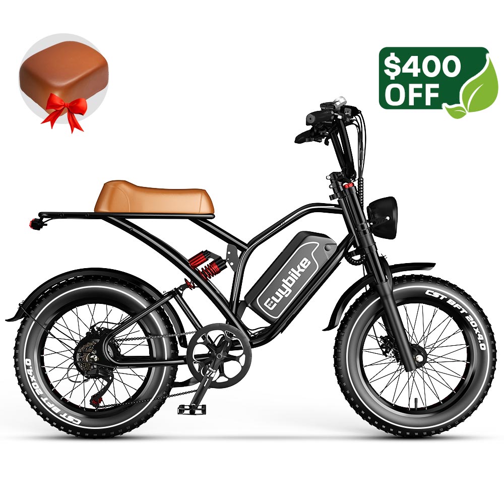 Moped Style Electric Bike | Electric Moped with Pedals | Euy S4 – euybike
